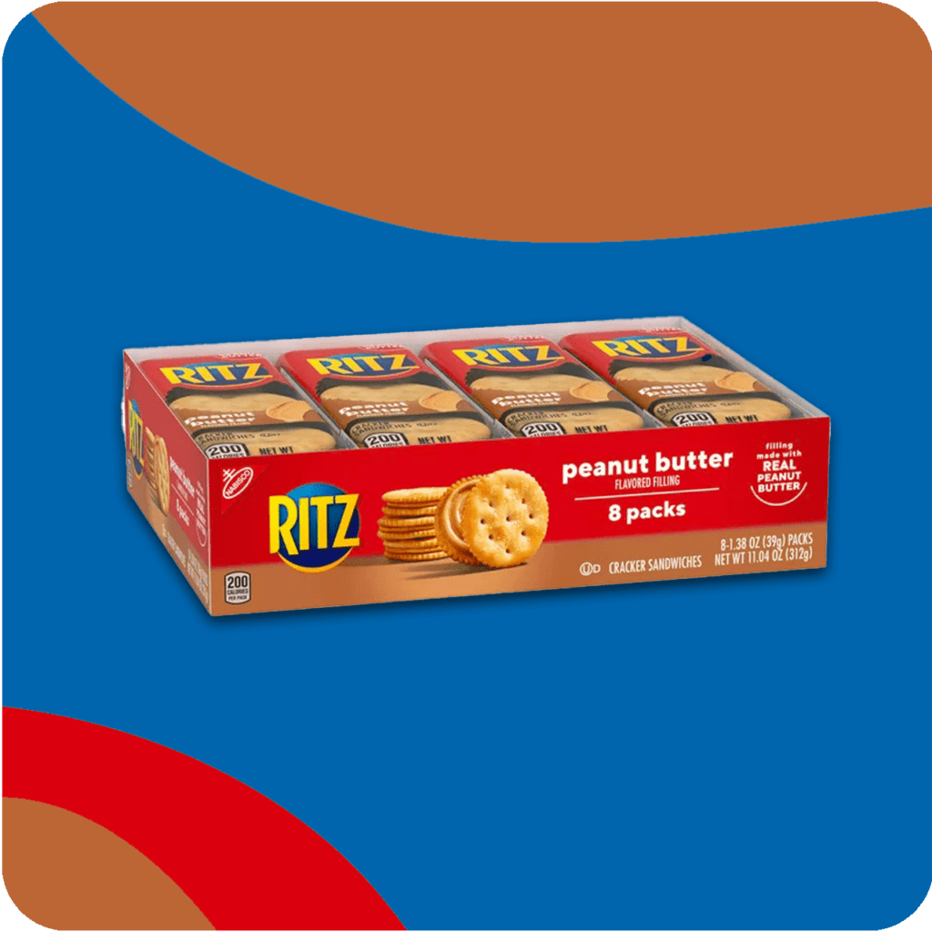 RITZ Peanut Butter Sandwich Crackers, 8 – 1.38 oz Packs – Slash Brands